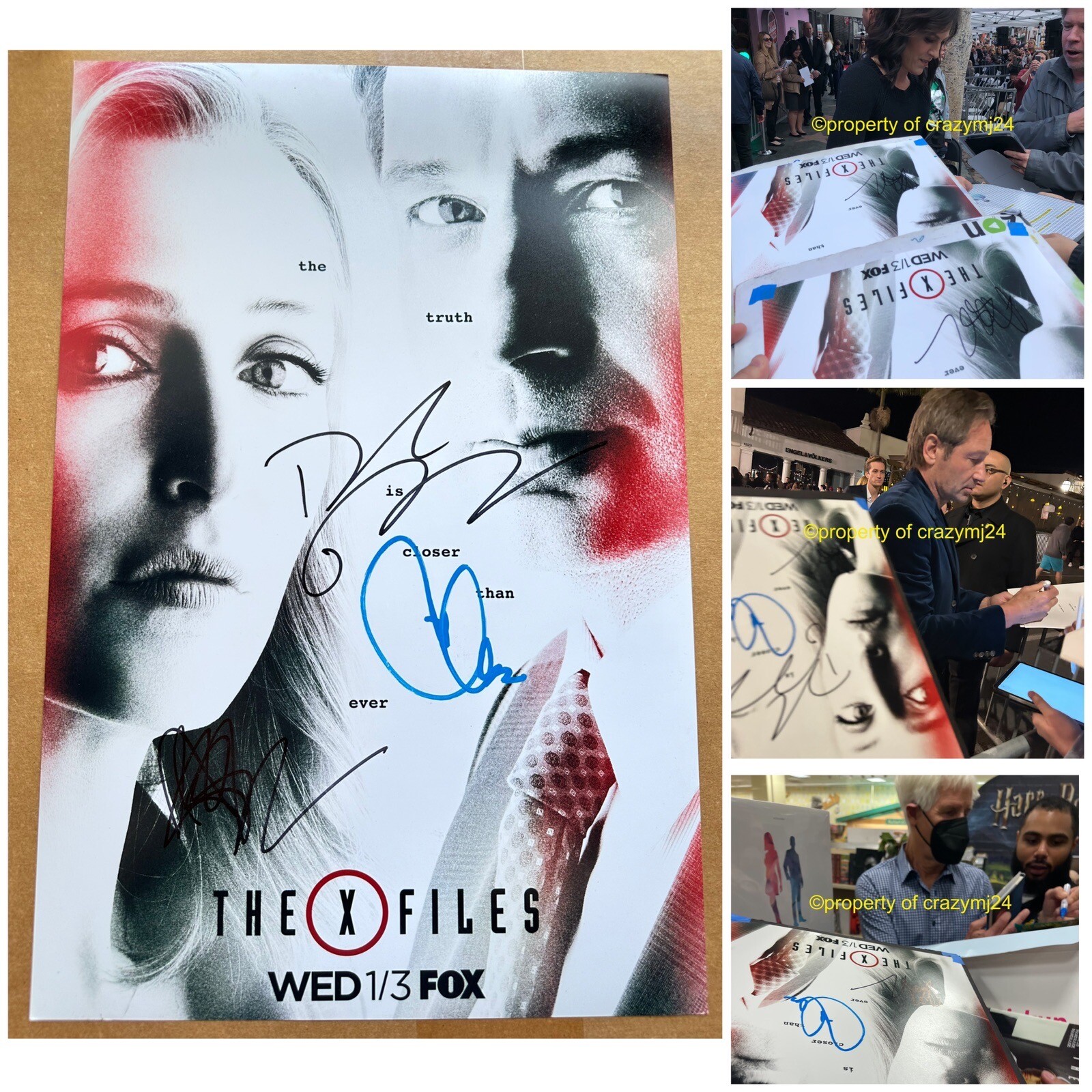 David Duchovny Chris Carter Annabeth Gish Signed The X Files Autograph ...