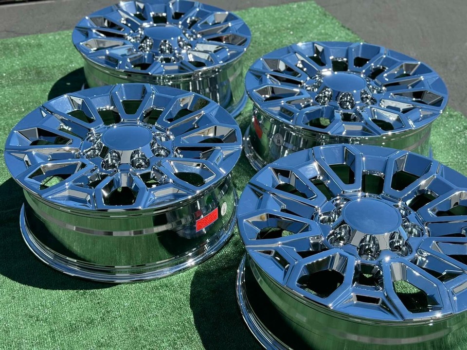 22" Chrome Wheels 22x8.5 8x180 Rims 2500 3500 Chevy Silverado GMC ...