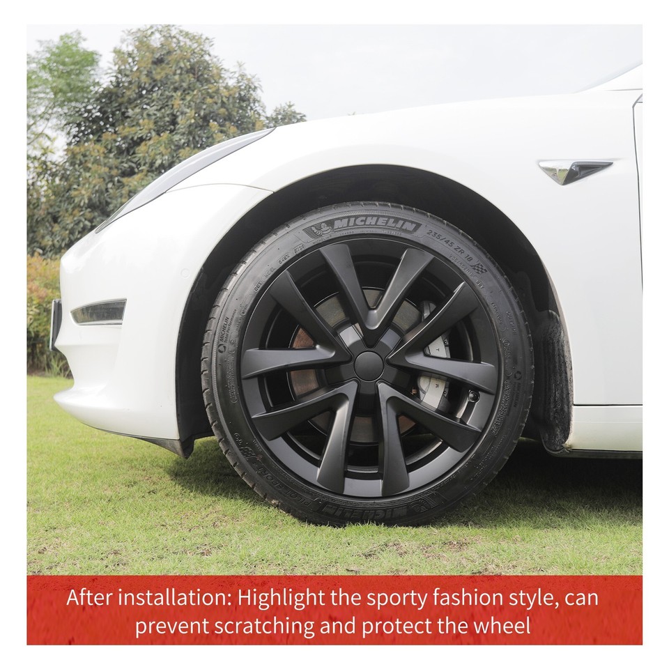 Wheel Cover Design for Model 3 (2017-2023) Hubcaps 18 inch Hubcap 4PCS ...