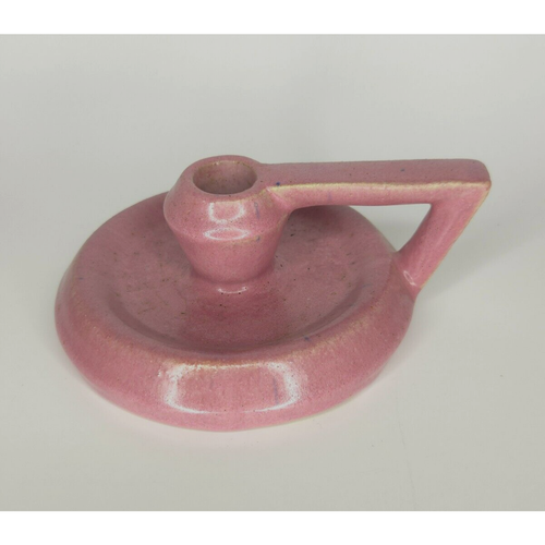 Fulper Pottery Chamberstick Pink Mauve Glaze Candlestick Holder W ...