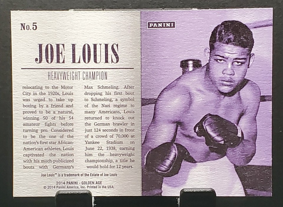 2014 Panini Golden Age Newsmakers #5 Joe "Brown Bomber" Louis Boxing ...