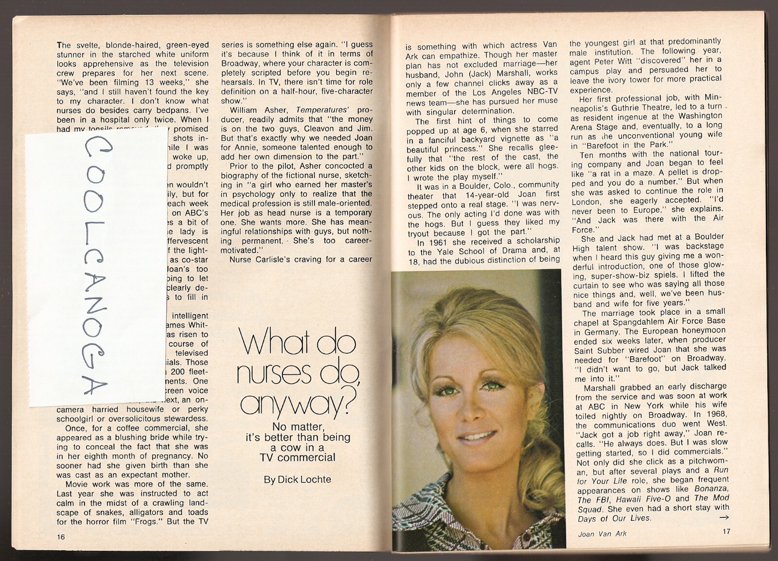 1973 TV ARTICLE ACTRESS JOAN VAN ARK VALENE EWING on KNOTS LANDING ...