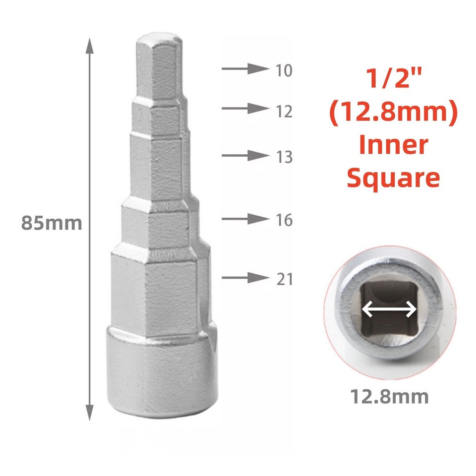 New 1/2 inch Drive Radiator Step Spud Wrench Valves Lugs Nipple Tank ...