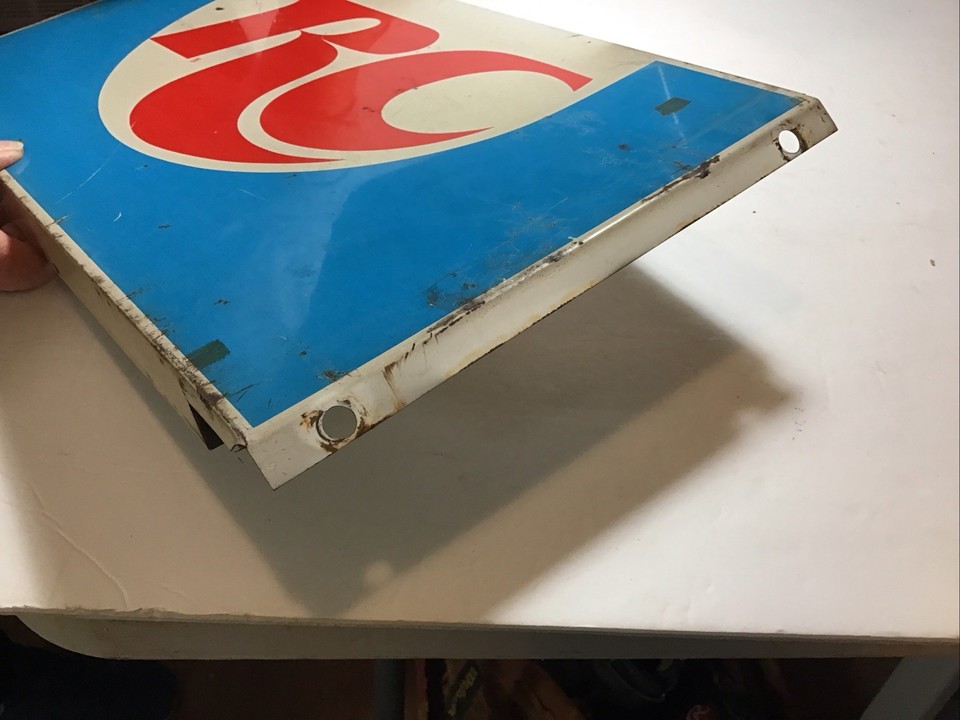 Vtg Royal Crown Cola Soda Metal Sign RC 18x10 1970's Advertising Tin ...