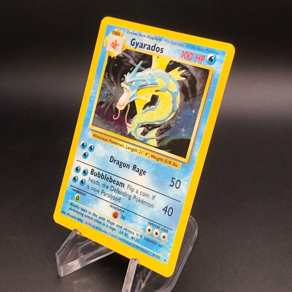 Gyarados 6/102 - Holo Rare - Base Set - 1999 Pokemon WotC Vintage - NM ...