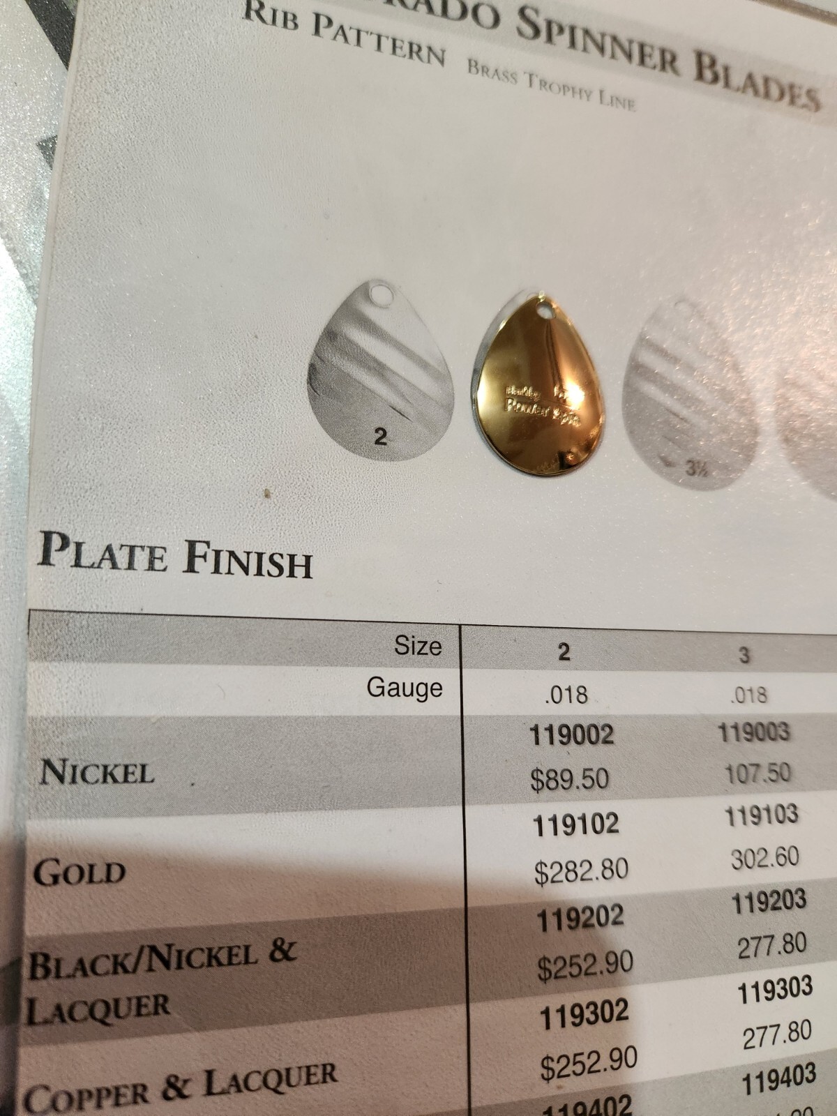 blades 50 ct SIZE # 3 colorado GOLD kicker blades ,POWER SPIN | eBay