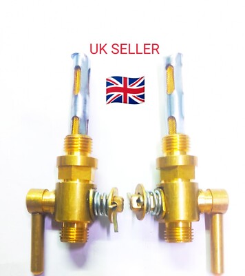 1/4" x 1/4'' ON OFF FUEL TAPS TRIUMPH NORTON BSA CLASSIC BIKE BRASS ...