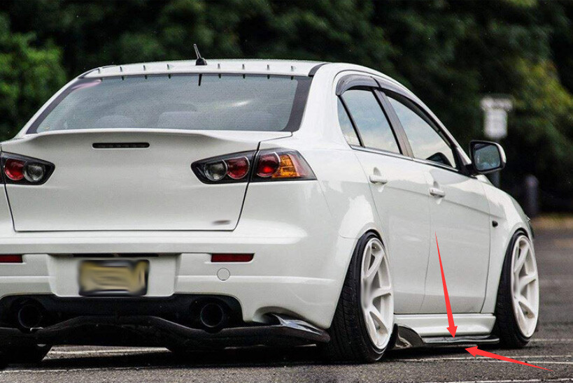 For Mitsubishi Lancer EVO 07-17 Carbon Fiber Side Skirts Extension ...