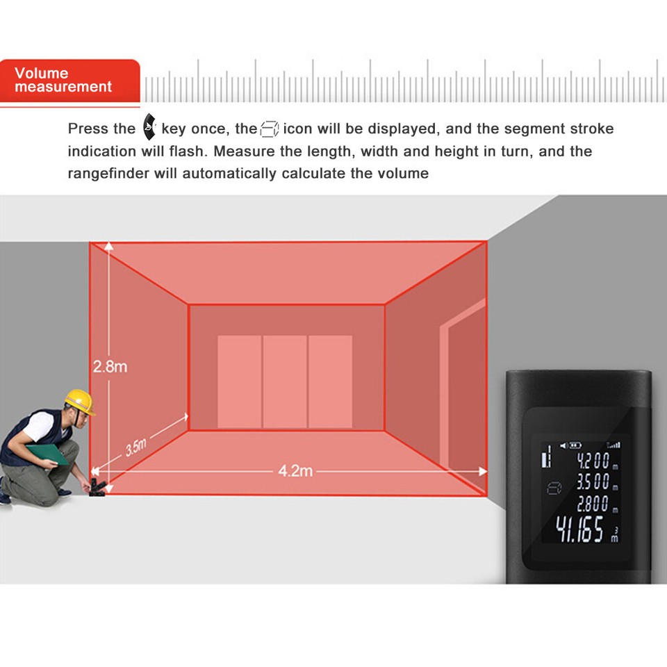 Handheld Digital Laser Point Distance Meter Tape Range Finder Measure ...