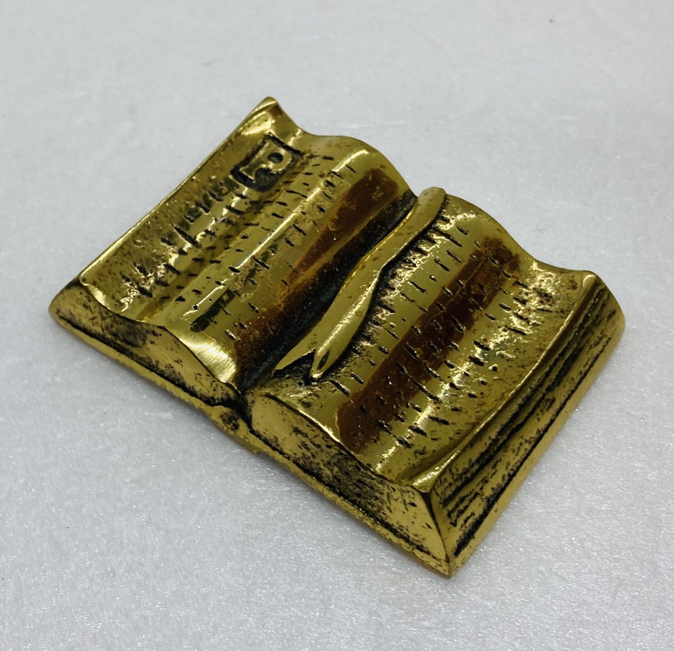 Vintage 1979s Solid Brass Book Novel Paperweight 2.7l Unique Art Decor ...