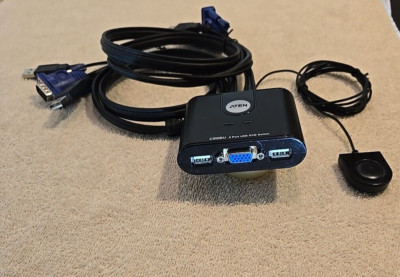 KVM Switch w/Remote Port Selector - ATEN CS22U 2-Port USB VGA | eBay