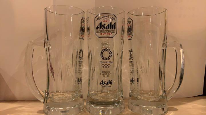 ASAHI SUPER DRY Beer Mug Cup 2020 Tokyo Olympic 0.55L Japan Limited 3 ...