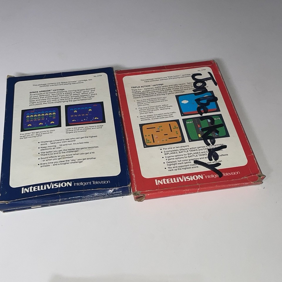Intellivision Game Lot Space Armada Triple Action Night Stalker 3 Games ...