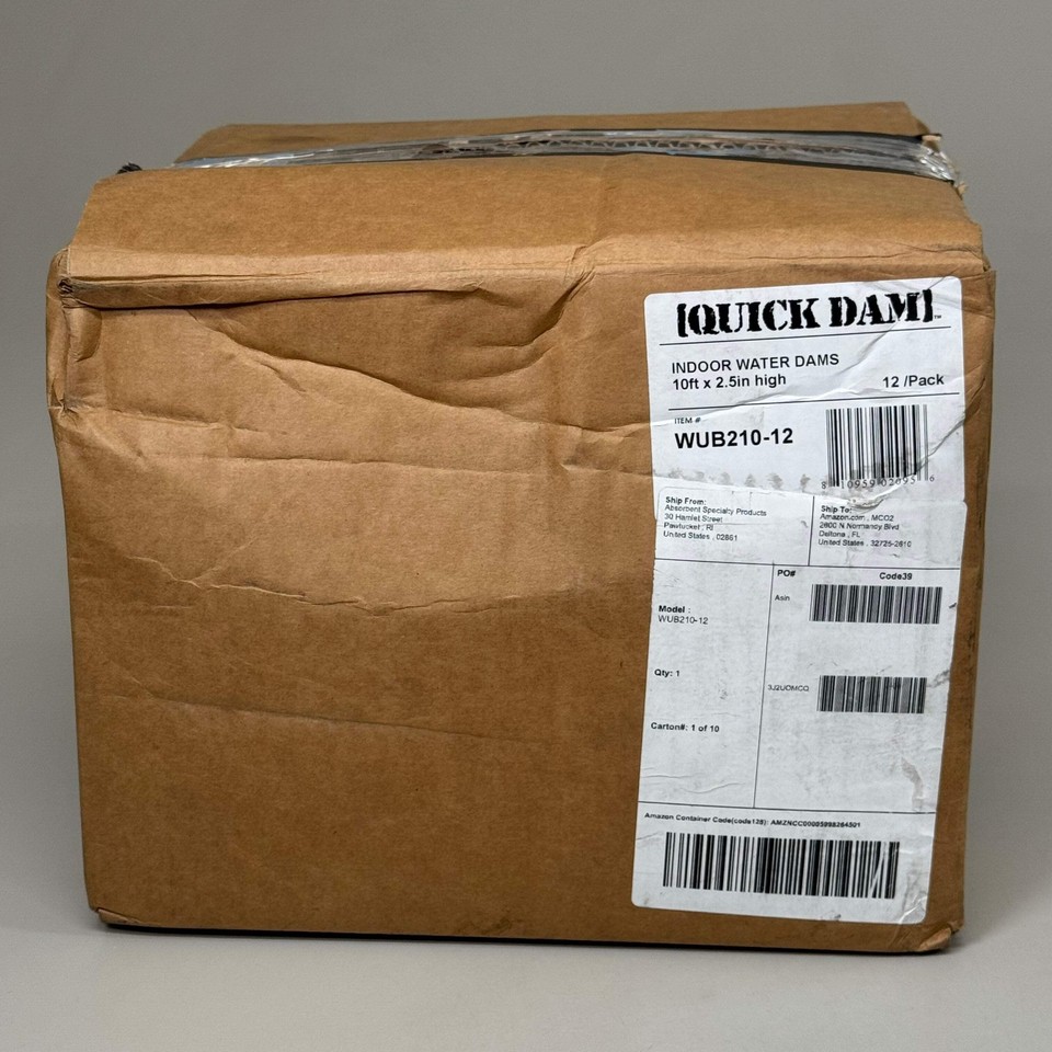 QUICK DAM (12 PACK) Indoor Water Dams Absorbs 3.75 Gal 10ft x 2.5" H WUB210-12 810959020956| eBay