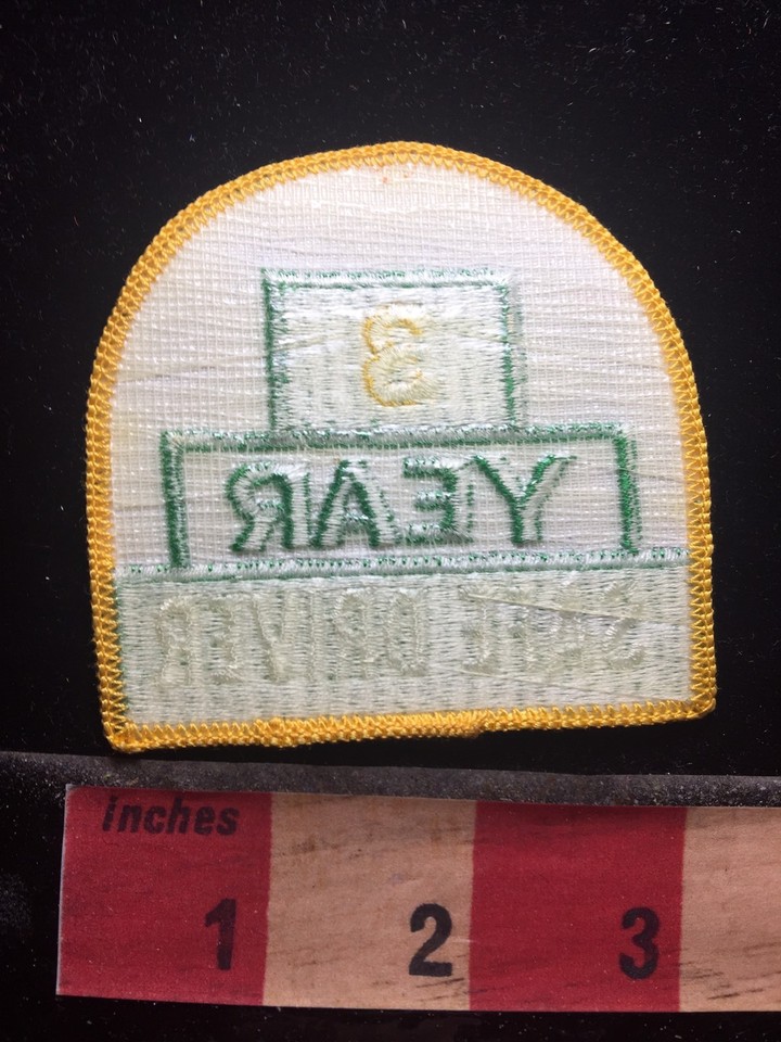 3 YEARS SAFE DRIVER Patch - Truck Driving Safety Yellow & Green & White ...