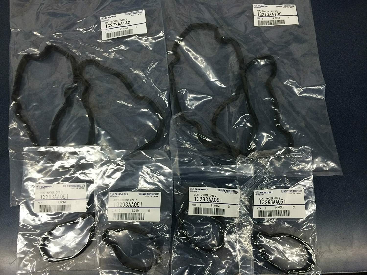Genuine Valve Cover Gasket 13270AA190 / 13272AA140 / 13293AA051 x4 F/S ...