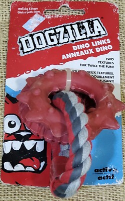 Dogzilla Dino Links SMALL DOG & PUPPY Toy Rubber Rope Strong Dog Toy ...