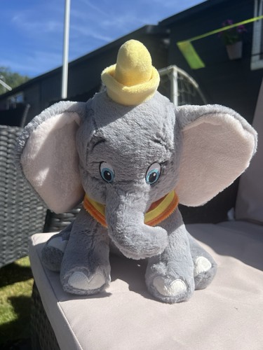 M&S Light Grey Dumbo Soft Toy Plush Crinkle Ears Jingly Rattle 12 ...