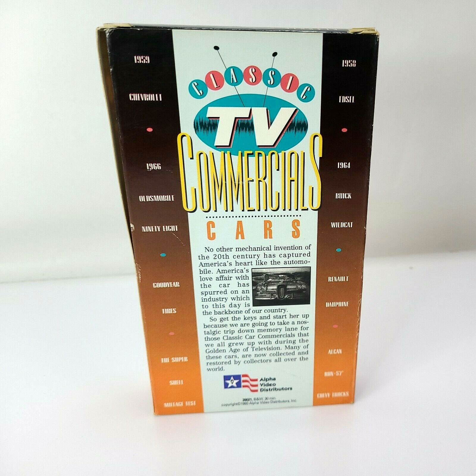 Classic TV Car Commercials of the 50's & 60's VHS Tape 1993 Alpha Video ...