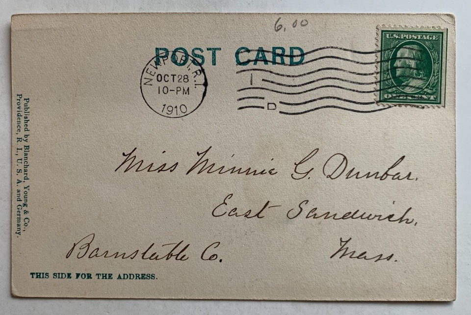1910 RI Postcard Newport Fall River Line Steamer Steamship "Priscilla ...