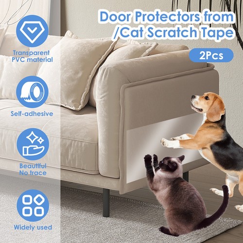 2Pcs Cat Scratch Furniture Protector Pvc Transparent Anti Scratch ...