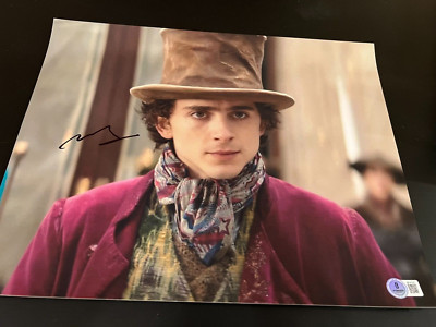 TIMOTHEE CHALAMET SIGNED AUTOGRAPH 11x14 PHOTO WONKA WILLY DUNE BECKETT ...