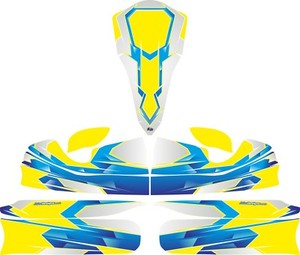 AIRBRUSH YELLOW CUSTOM FULL KART STICKER KIT - KARTING - GO KART ...
