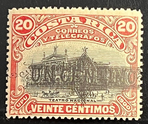 Travelstamps: Costa Rica Surcharge Stamp 1c on 20c Overprint Mint MOGH ...