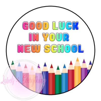 Good Luck New School Stickers Labels New Term Student Labels Sweet Cone ...