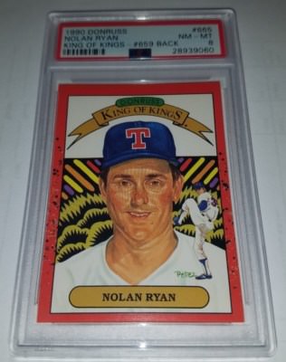 1990 Donruss #665 Nolan Ryan Diamond Kings Error Card 659 Back PSA 8 ...