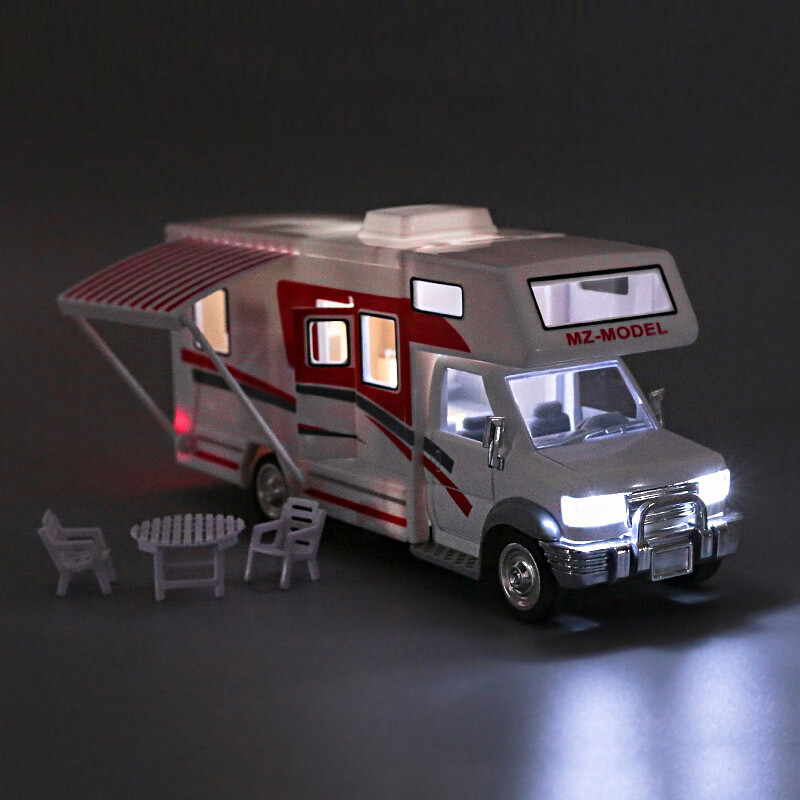 Luxury Camper Van Motorhome 1:28 Model Car Diecast Toy Vehicle Gift Red ...