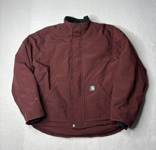 Carhartt Maroon Insulated Full-Zip Jacket Men’s Size Medium J174 RDW ...