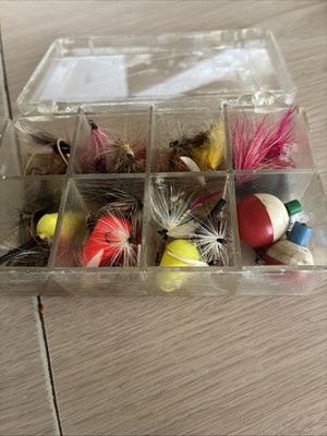 Vintage Plastic Snap Case of Assorted Flies And Other Fishing Items ...