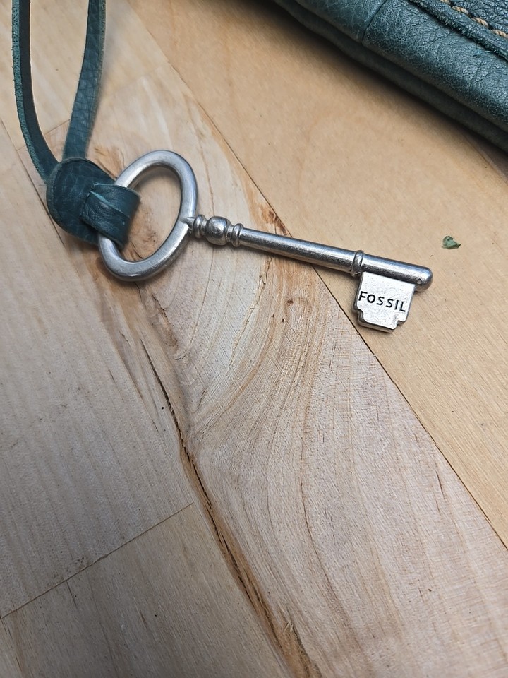 FOSSIL SUTTER TEAL GREEN LEATHER CROSSBODY SHOULDER MESSENGER BAG ...