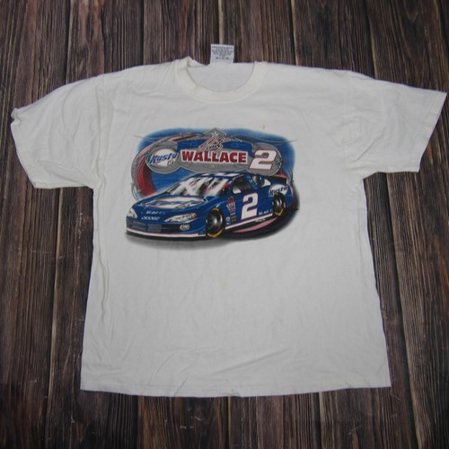Vintage Rusty Wallace Shirt Mens XL White NASCAR Racing Chase ...