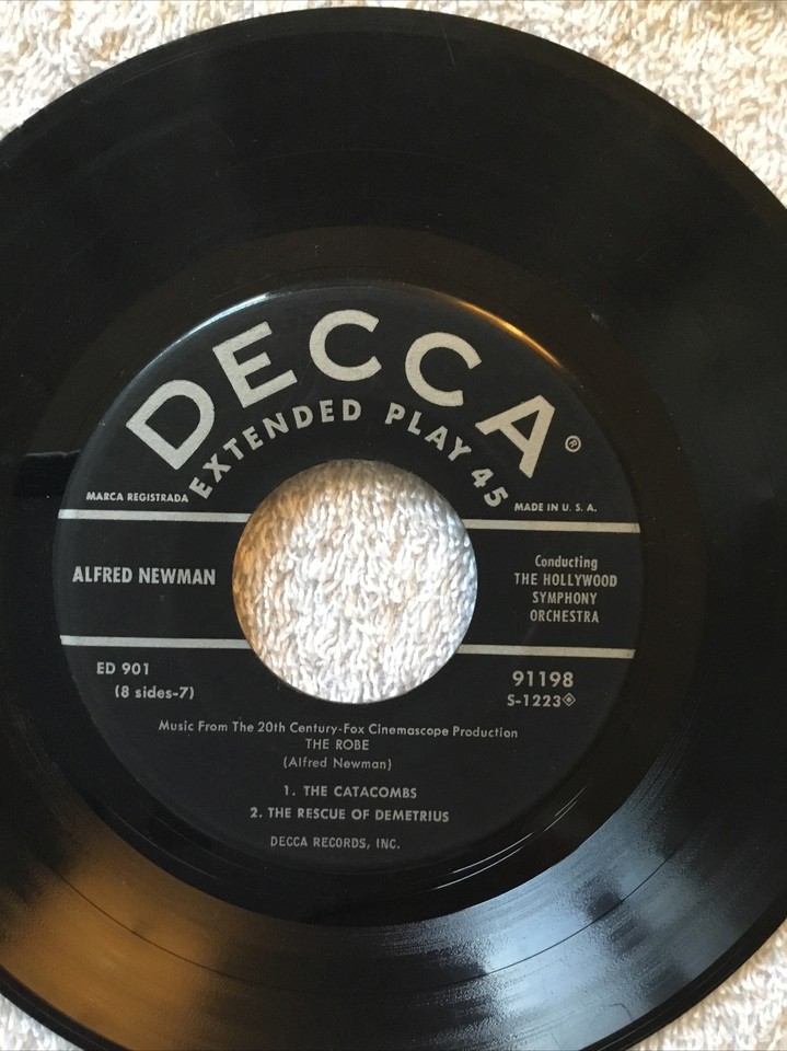 Alfred Newman (45 RPM, 1953) 7” Vinyl Record - The Robe - Decca 91198 ...