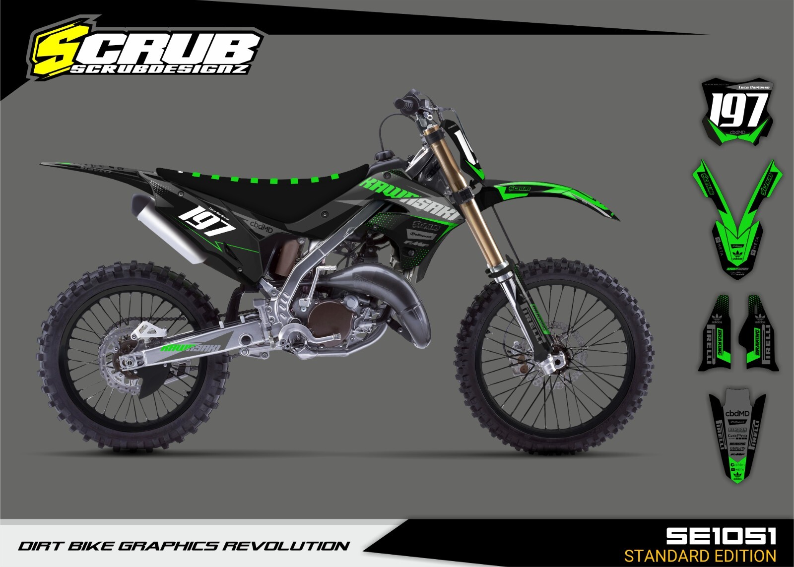 Plastics + Graphics Kawasaki KX450 2019-2023 KX250 2021-2024 KXF custom ...