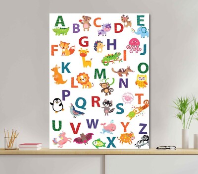 ABCD and Animal Kids Art 5mm thick Plastic Poster Ready to Hang 45x60cm ...