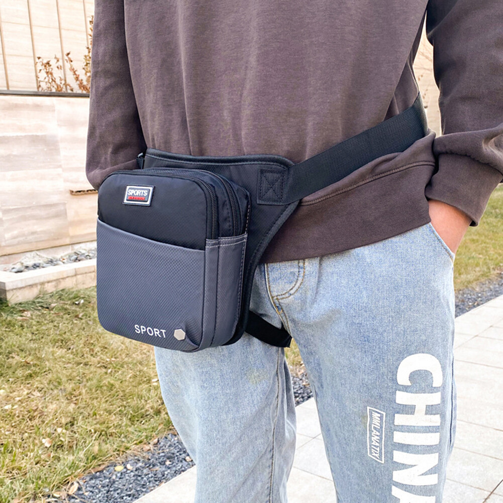 #F Oxford Drop Leg Bag with Zipper Men Leg Pouch Outdoor Accessories ...