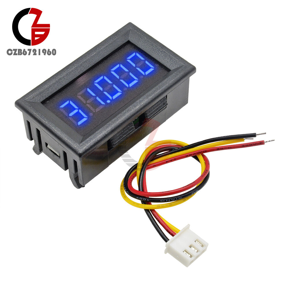 Blue LED 3-Wire 5 Digit 0.36" DC 0-33.000V Digital Voltmeter Voltage ...