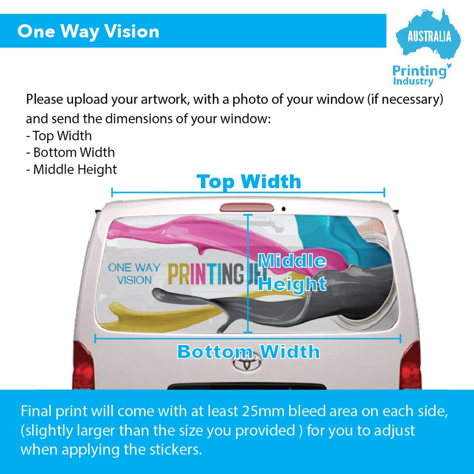 One Way Vision Sticker Car Window Printing (Vehicle: Van Rear Window ...