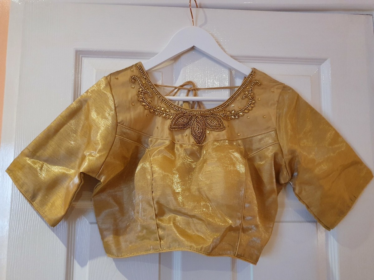 Gold Color Silk Saree Blouse How To Style GOLD SAREES With Contrast