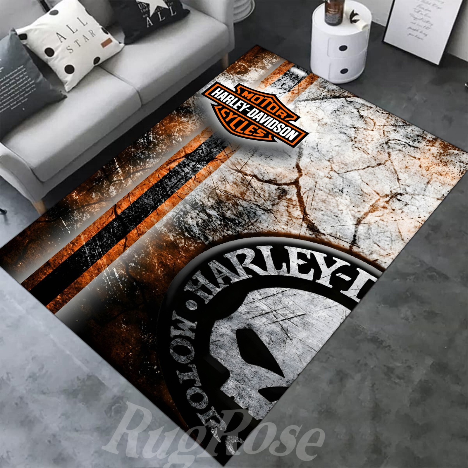 Harley Rug, Biker Rug, Biker Gift, Motorcycle Area Rug,Home Decor Rug ...