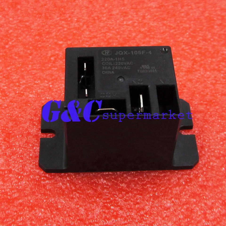 JQX-105F-4-220V-1HS Relay Air Condition Relay AC 220V 30A HF105F 4 Pin ...