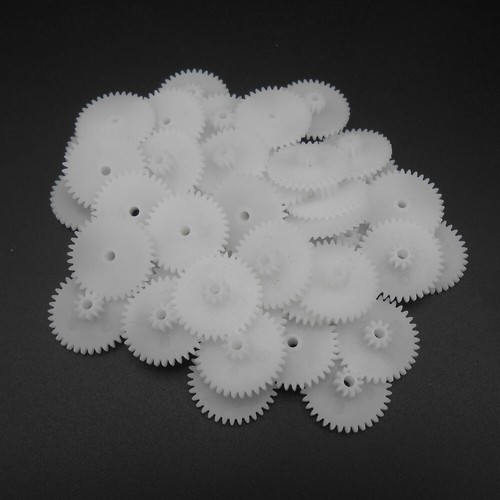 200Pcs 0.5M Plastic Spindle Double Gear Bilayer 36T + 10T Bore 2MM 2 ...