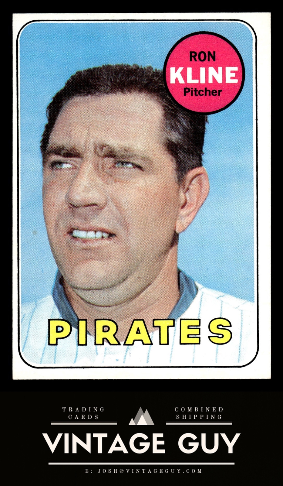 1969 Topps #243 Ron Kline Vintage Pittsburgh Pirates Baseball Card | eBay