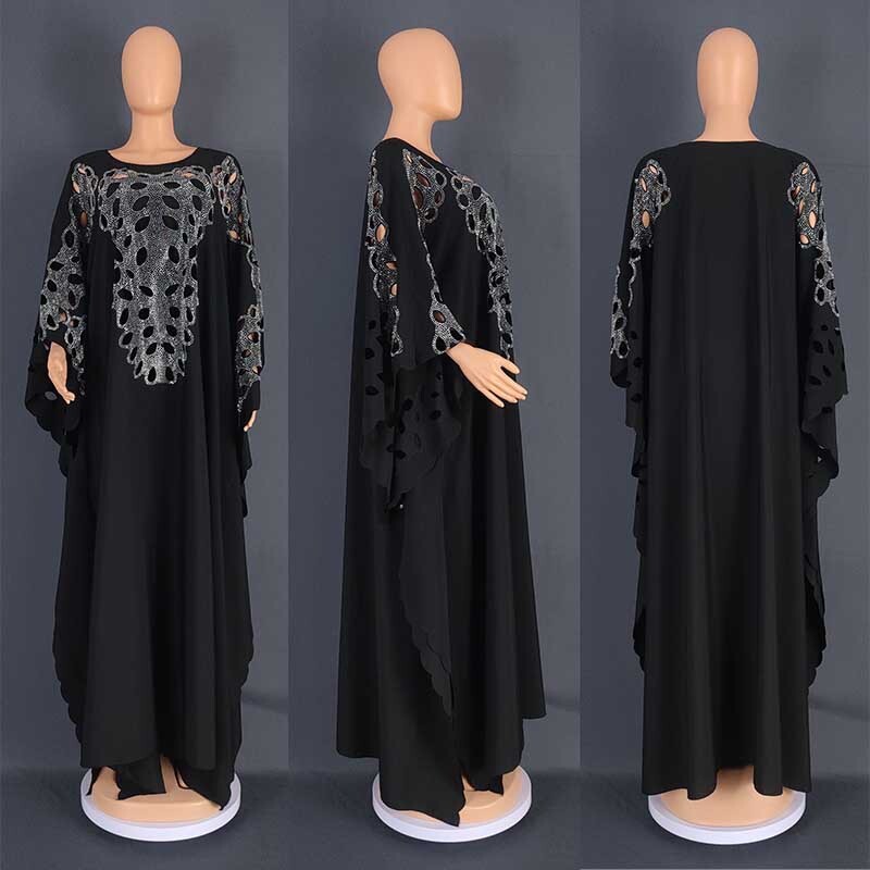 African Dashiki Long Maxi Dress Women Muslim Abaya Robe Kaftan Oversize ...
