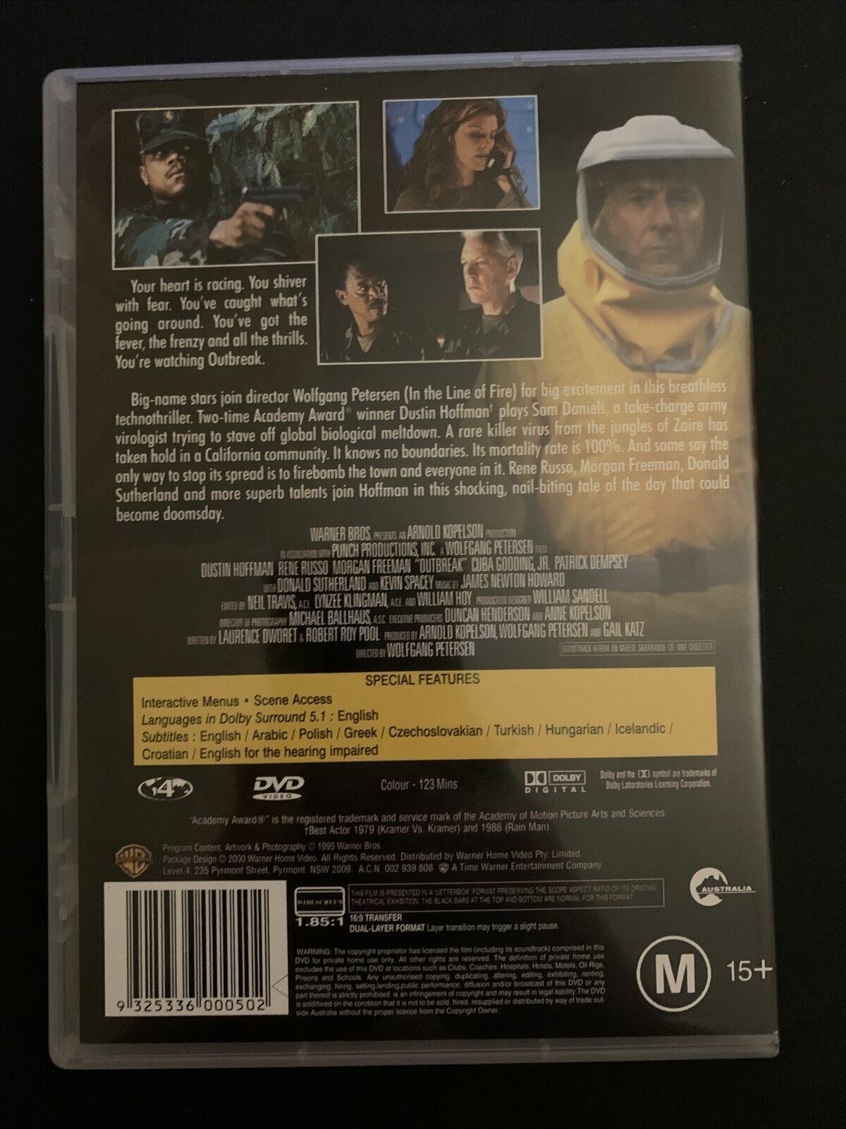 Outbreak (DVD, 1995) Dustin Hoffman, Rene Russo, Morgan Freeman ...
