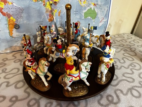 NEW ENGLAND COLLECTORS SOCIETY DISNEY CHARACTER CAROUSEL, Complete Set ...