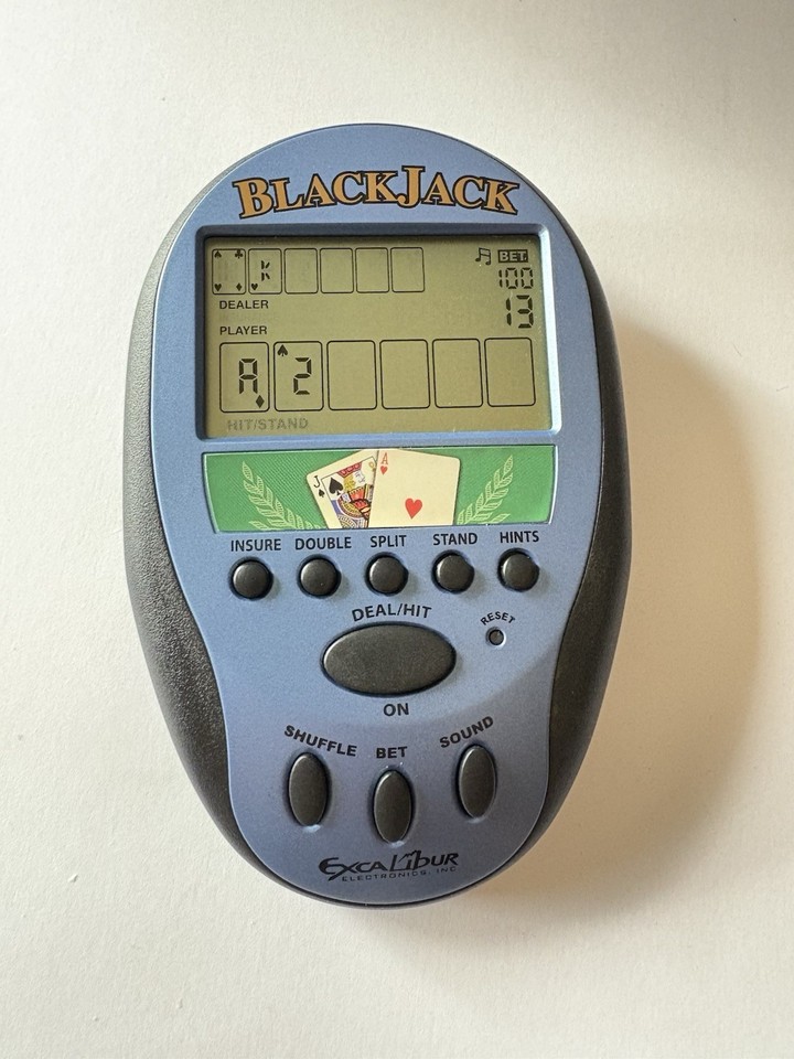 Excalibur Electronic BlackJack Handheld LCD Game Black Jack Model 473 ...